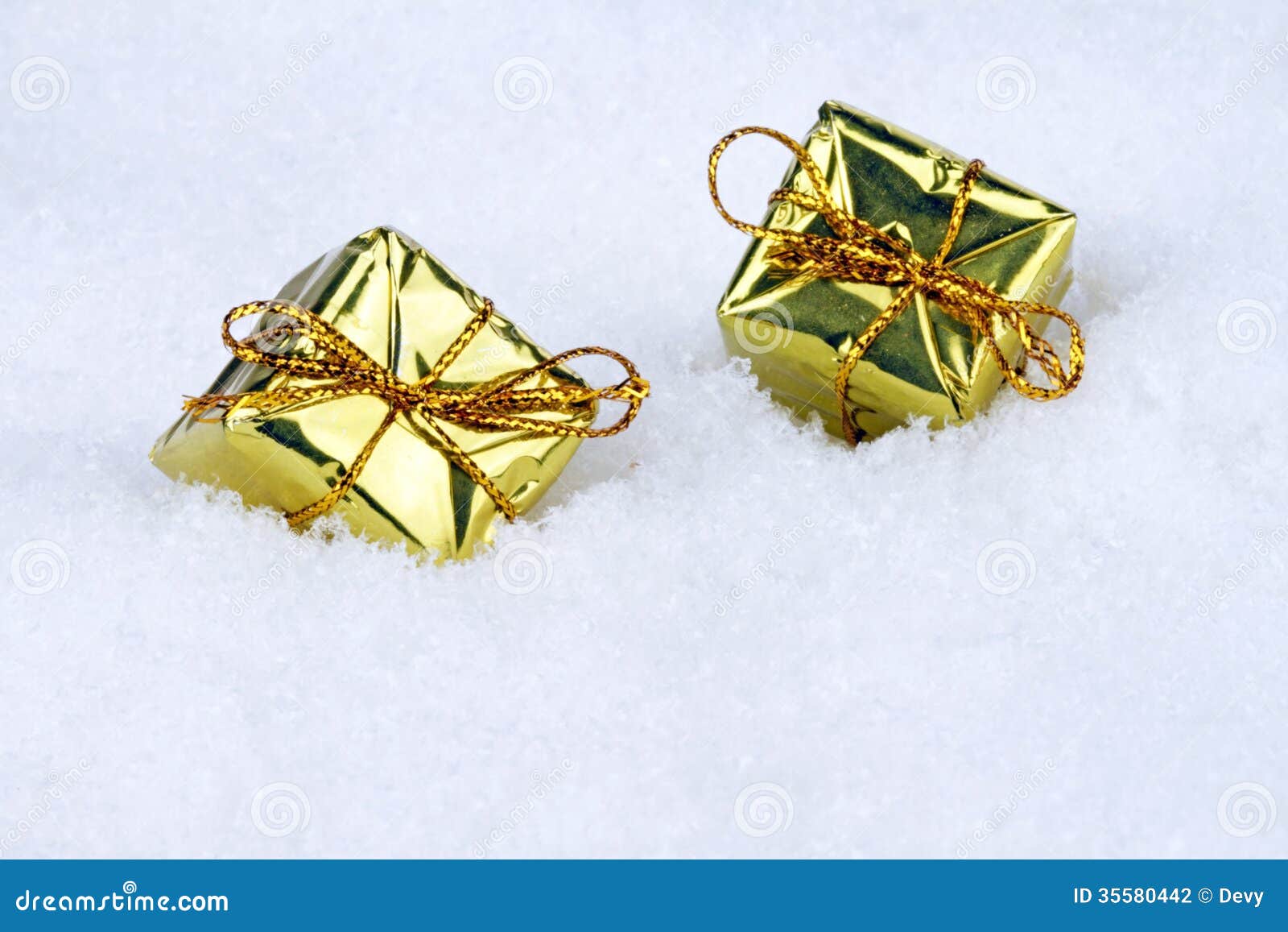 Christmas Gifts in the Snow Stock Photo - Image of close, christmas ...