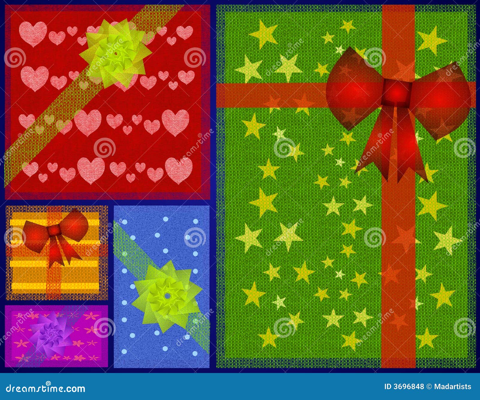 Christmas Gifts Tiled Background Stock Illustration - Illustration of ...