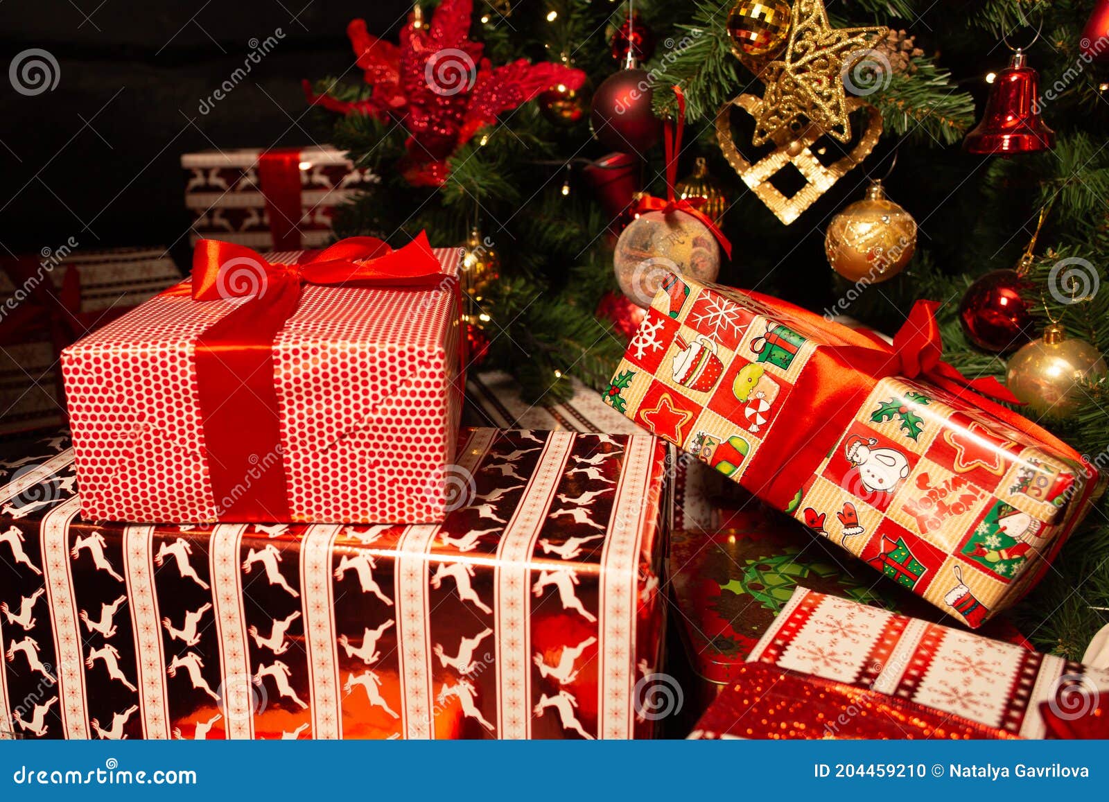 Christmas Gifts Under the Tree Stock Photo - Image of magic, gifting ...