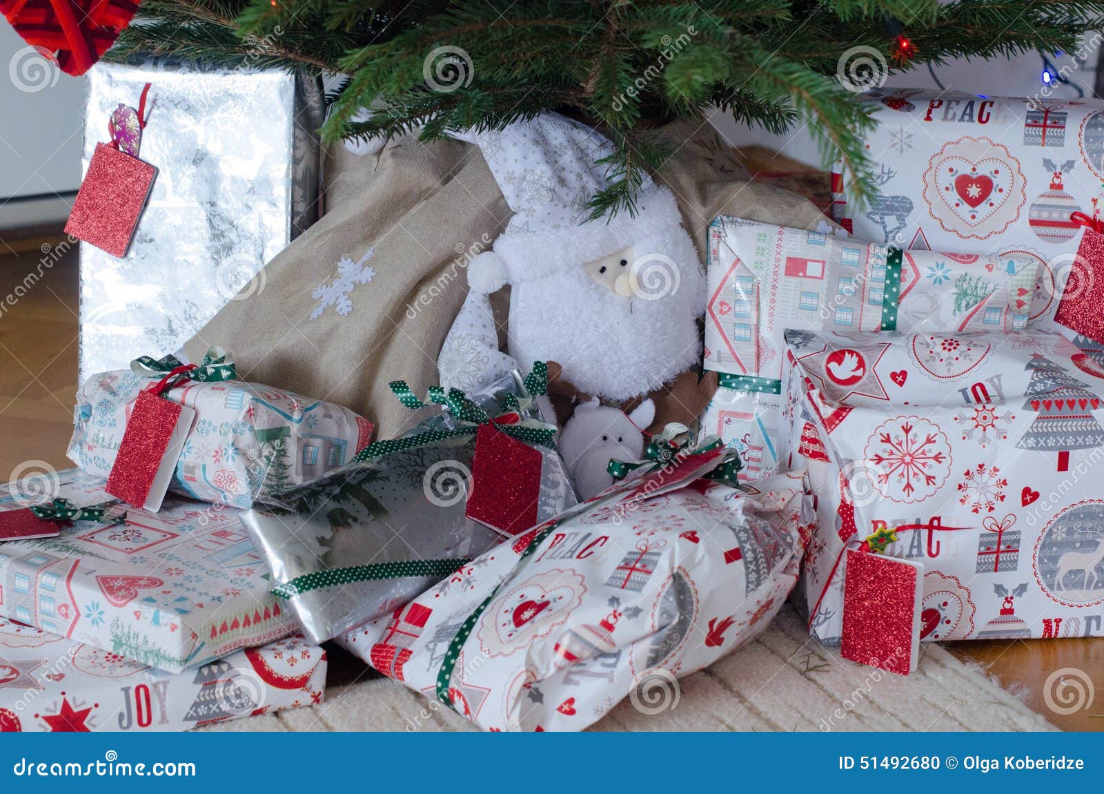 Christmas Gifts Under the Tree Stock Photo - Image of festive, decor ...