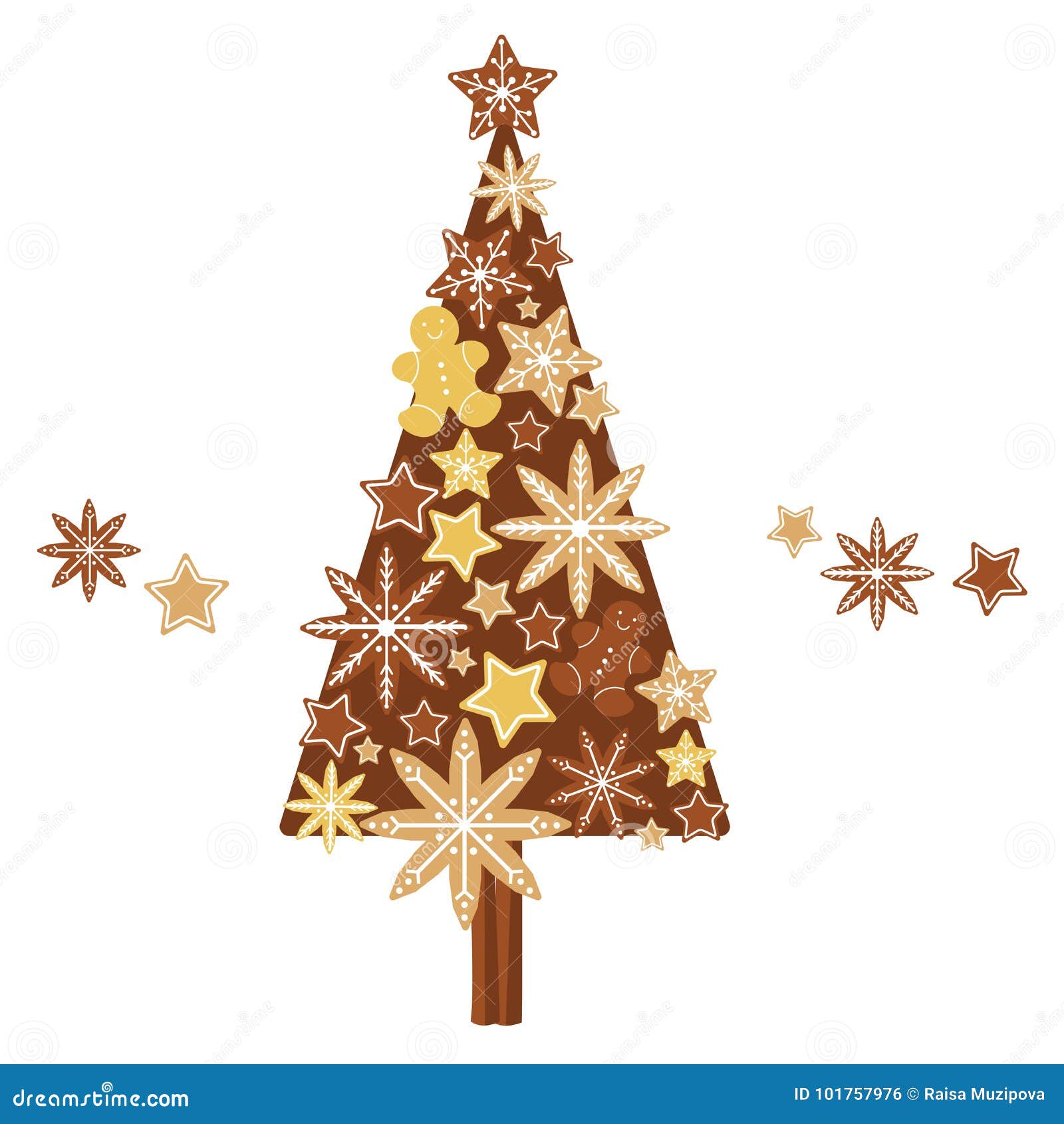 Christmas Cookies Tree.Vector Illustration Stock Vector - Illustration ...