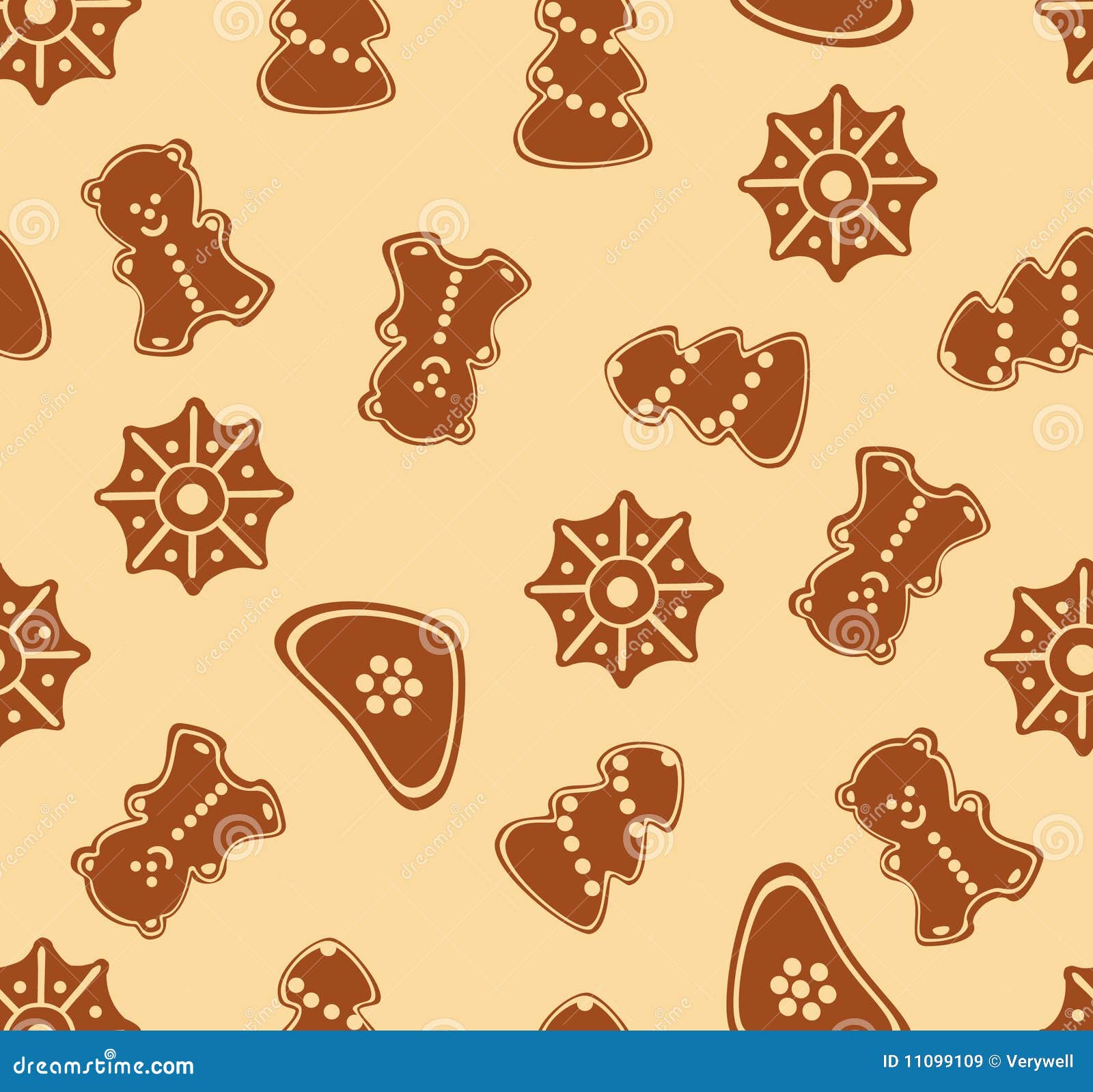 Christmas Ginger Seamless Pattern Stock Vector - Illustration of ...