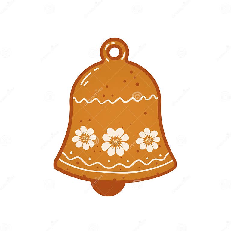 Christmas gingerbread bell stock illustration. Illustration of cake ...