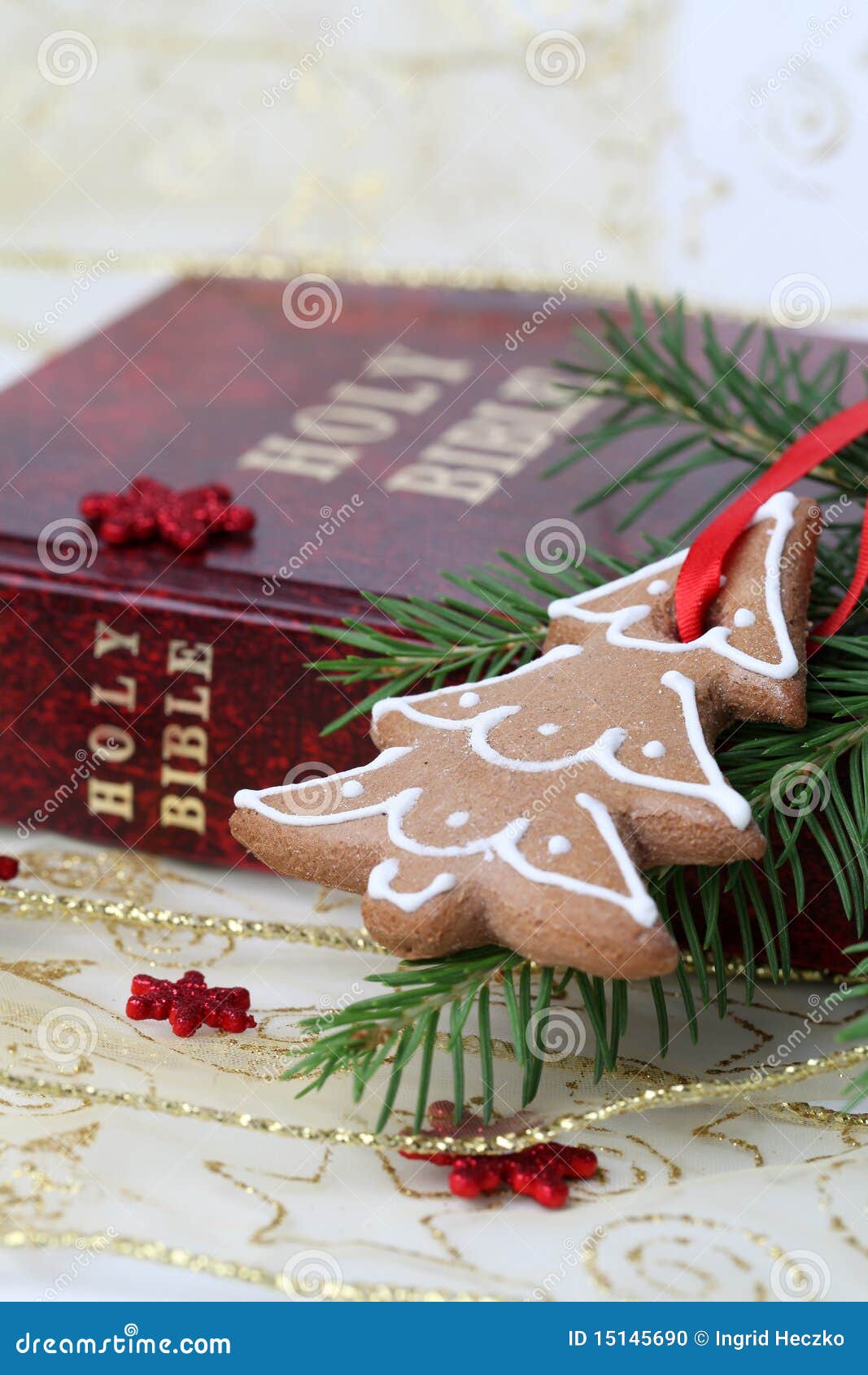 Christmas Gingerbread and the Bible Stock Photo - Image of christ ...