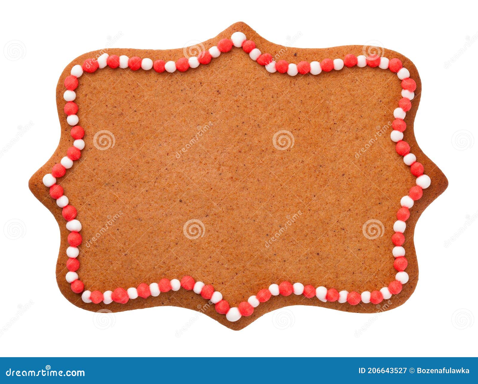 Christmas Gingerbread Cookie in Shape of Label Stock Image - Image of ...