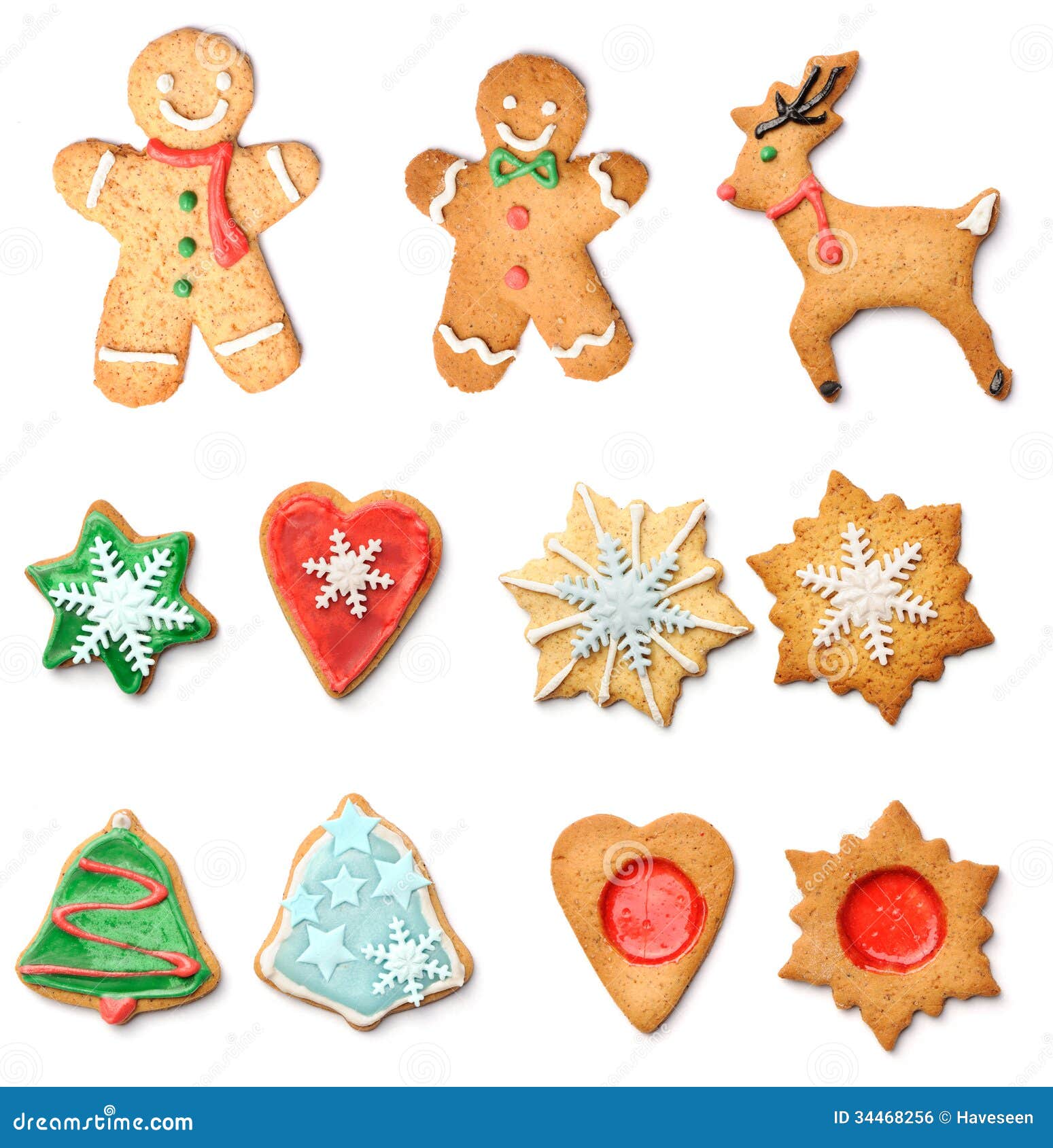 Christmas Gingerbread Cookies Collection Set Stock Photo - Image of ...