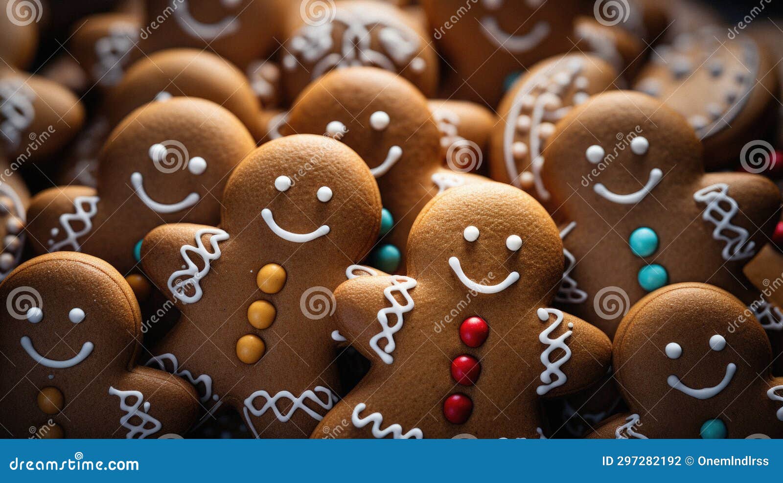 Christmas Gingerbread Cookies in the Form of a Smiley Face . Stock ...