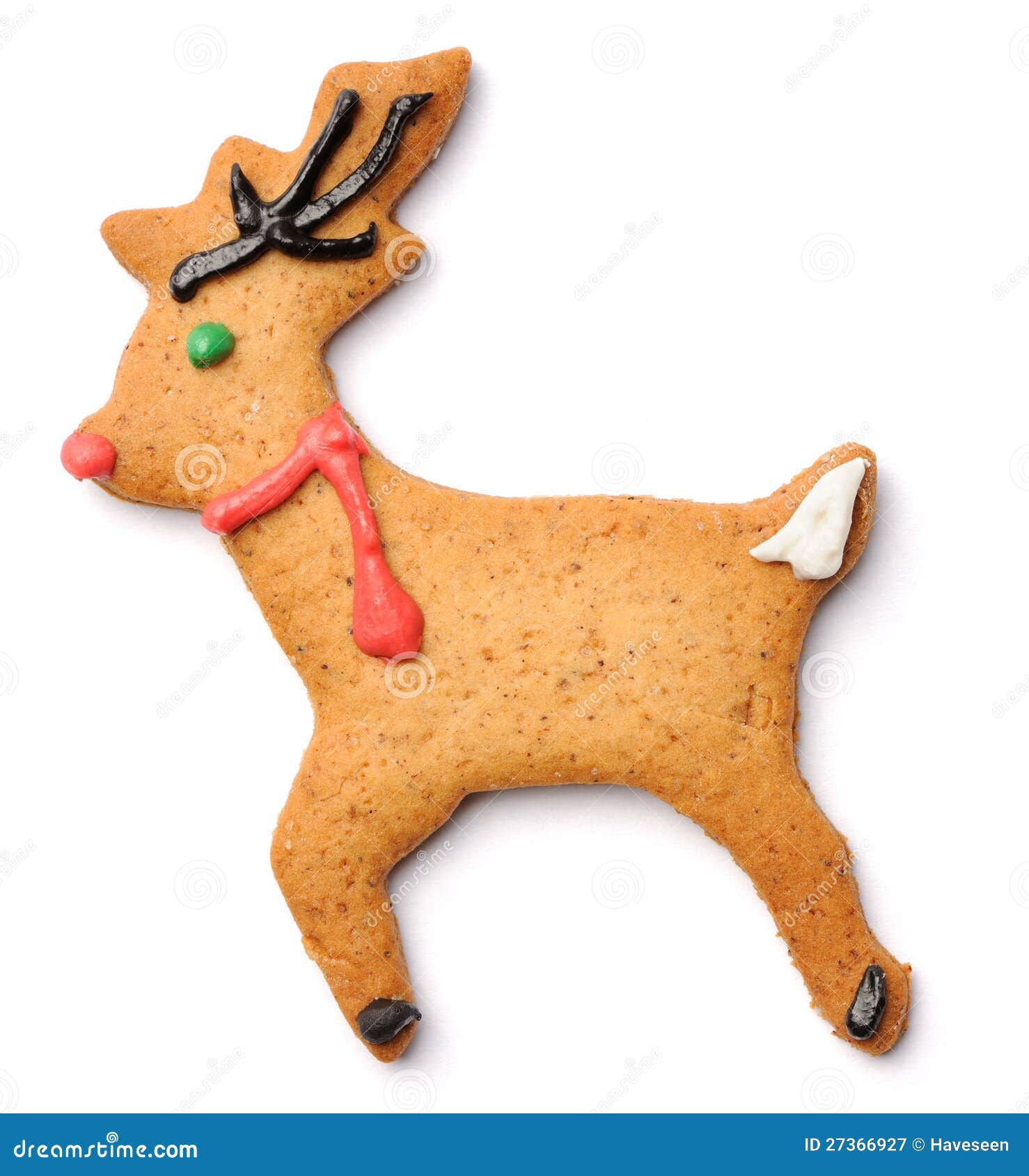 Christmas Gingerbread Deer Cookie Stock Image - Image of homemade ...