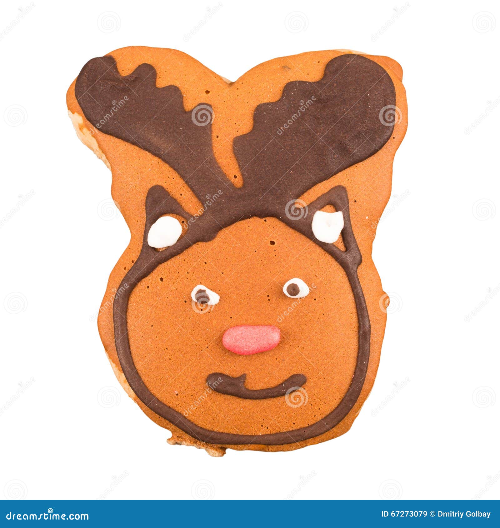 Christmas Gingerbread Deer Cookie Stock Image - Image of deer, sweet ...
