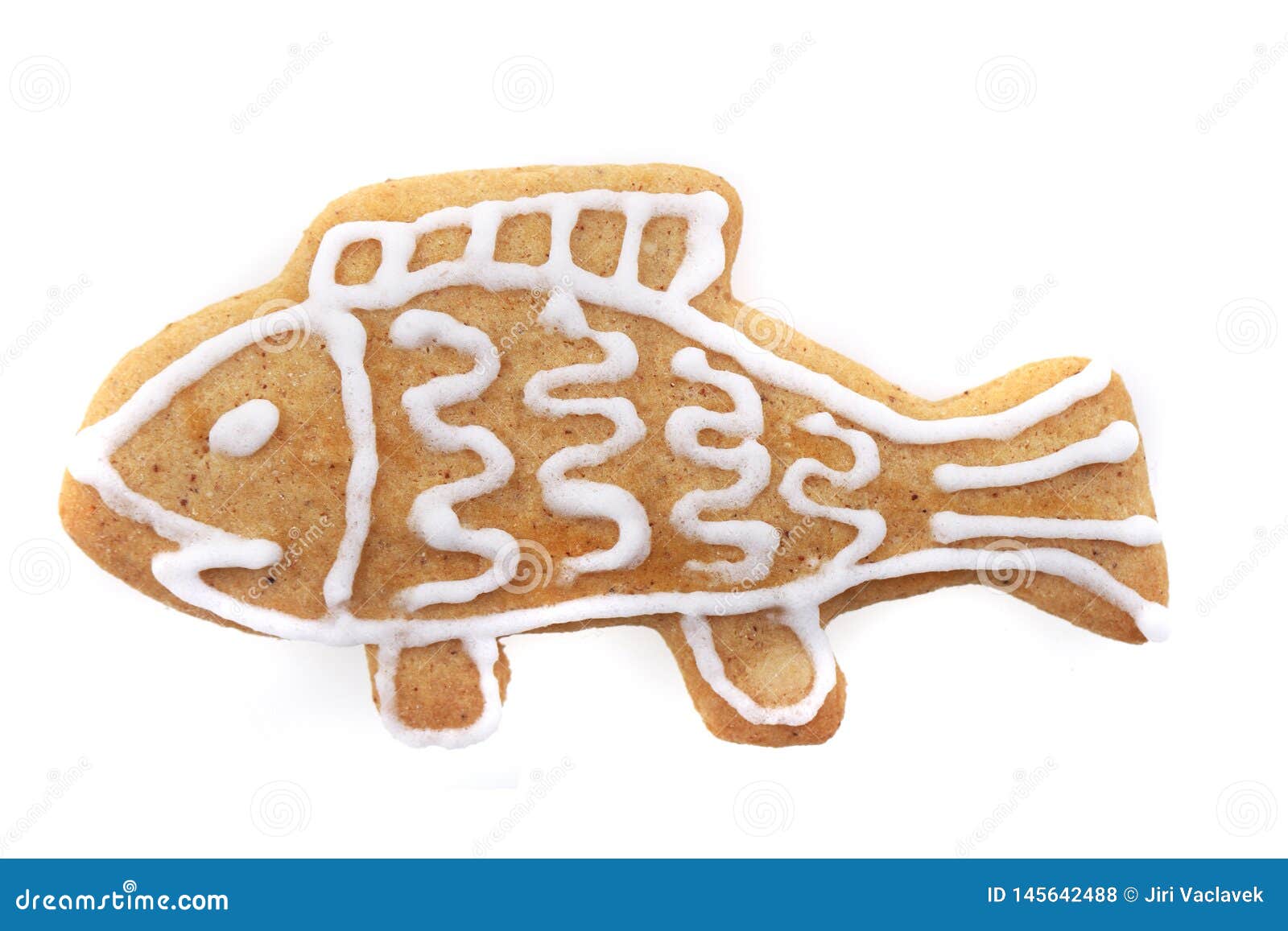 Christmas Gingerbread Fish Isolated Stock Photo - Image of cookies ...