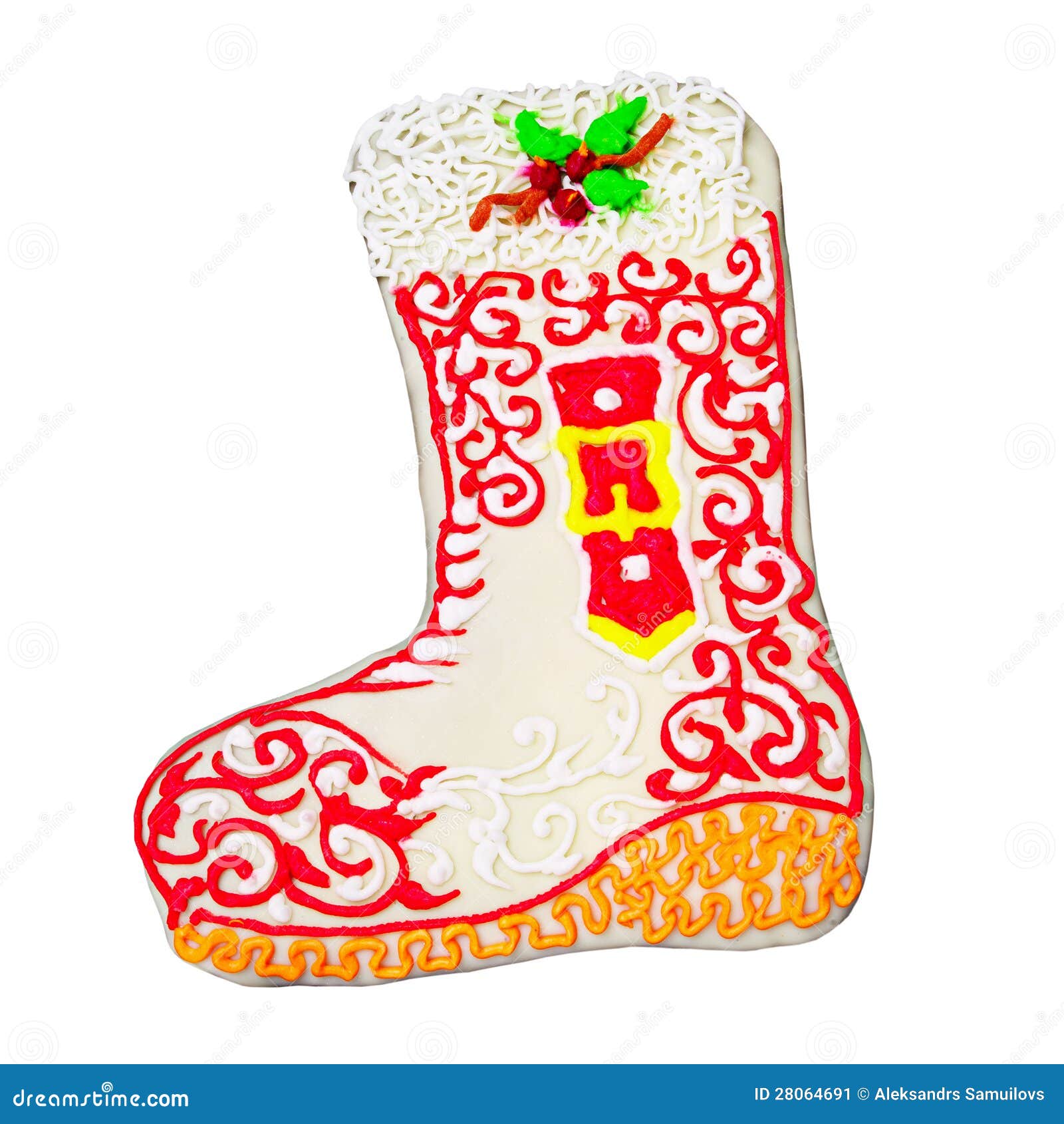 Christmas Gingerbread in the Form of Boot Stock Image - Image of season ...
