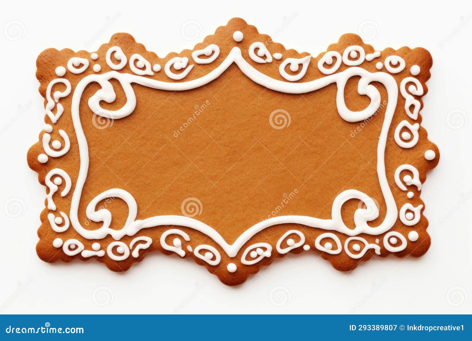Christmas Gingerbread Frame with White Frosted Design Stock Image ...