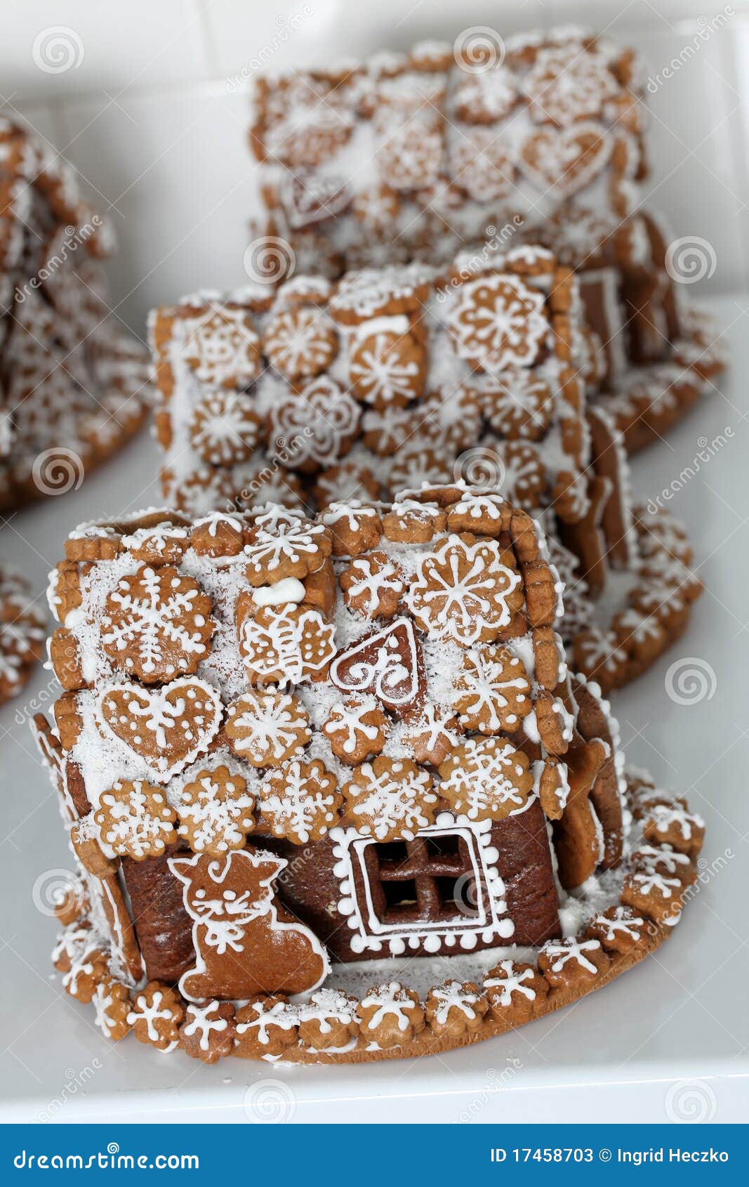 Christmas Gingerbread Houses in a Bakery Stock Image - Image of food ...