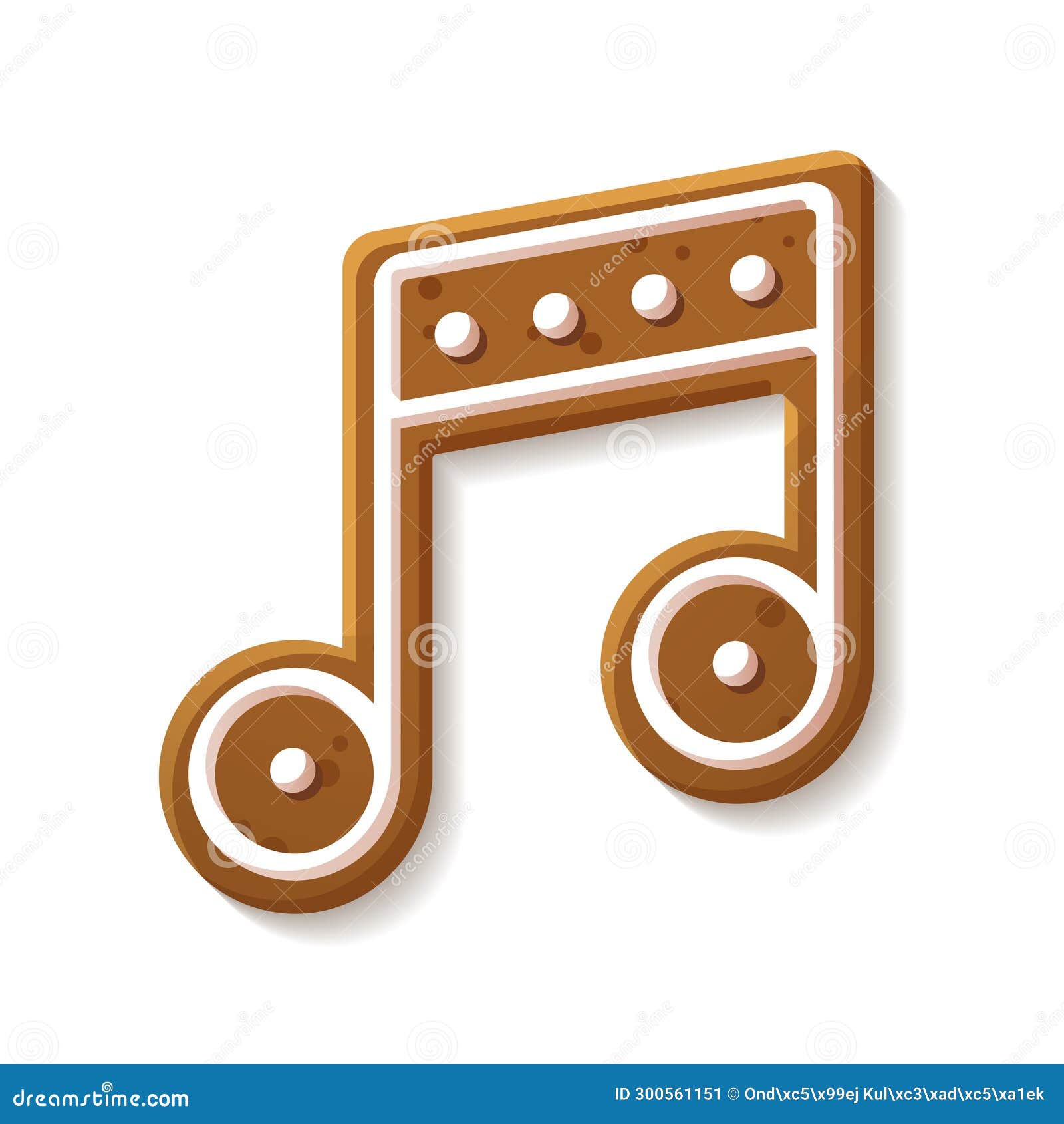 Christmas Gingerbread Note with Glaze. Musical Candy Stock Vector ...
