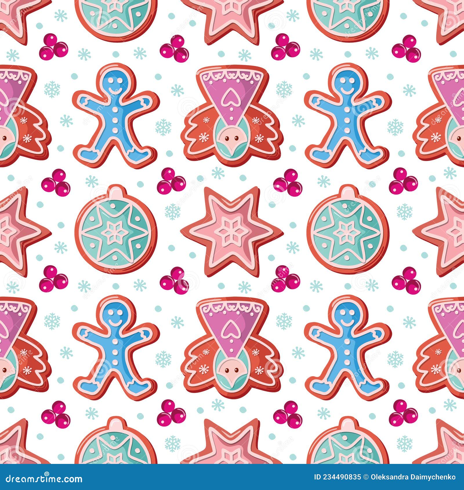 Christmas Gingerbread Seamless Pattern. Vector Stock Vector ...