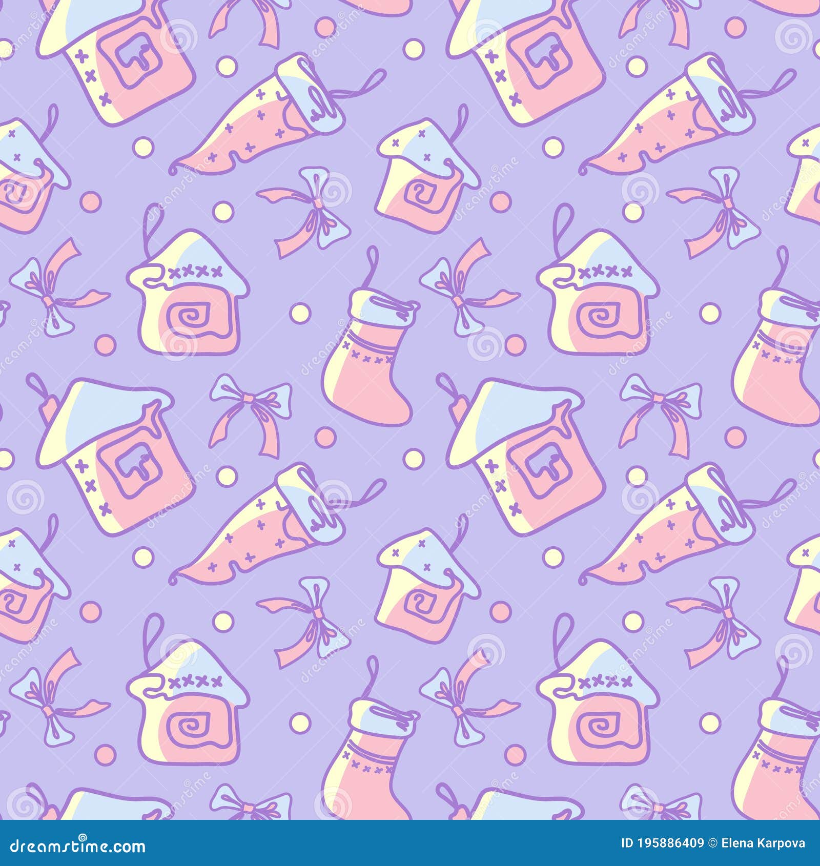 Christmas Gingerbread Seamless Texture. New Year Cartoon Pattern ...