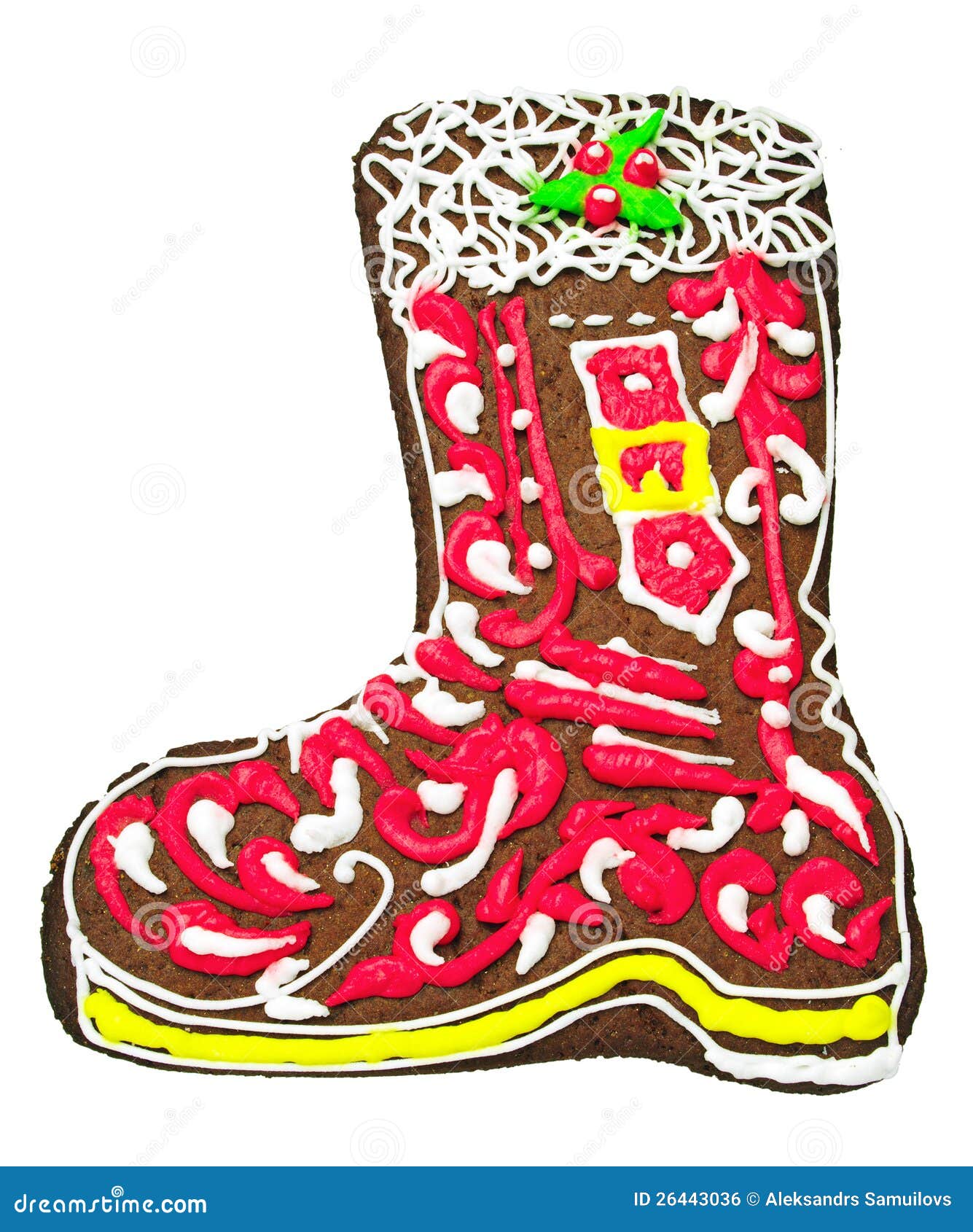 Christmas Gingerbread in the Shape of a Boot Stock Photo - Image of ...