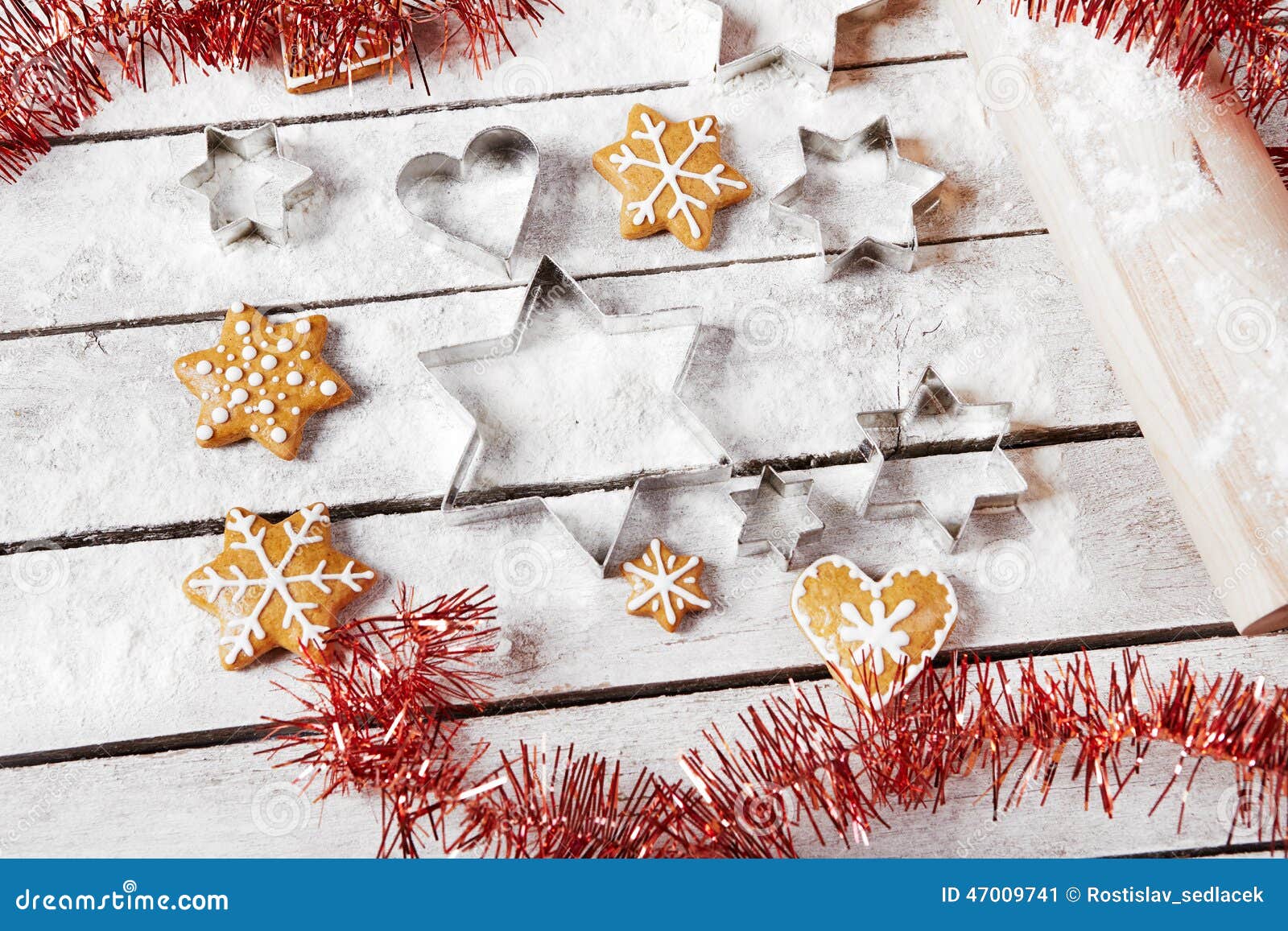 Christmas Gingerbread on the Table Stock Image - Image of group ...