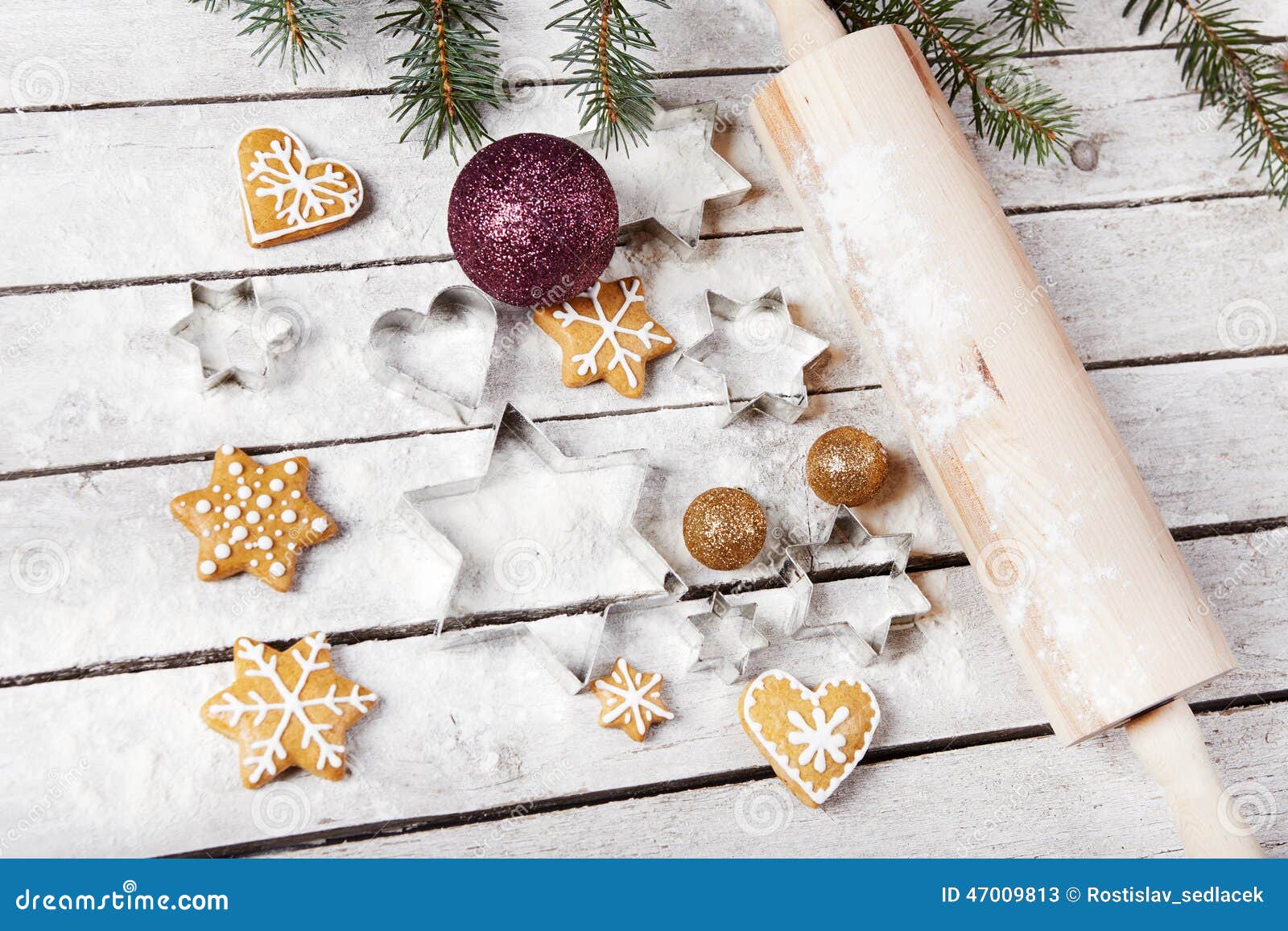 Christmas Gingerbread on the Table Stock Image - Image of baked ...