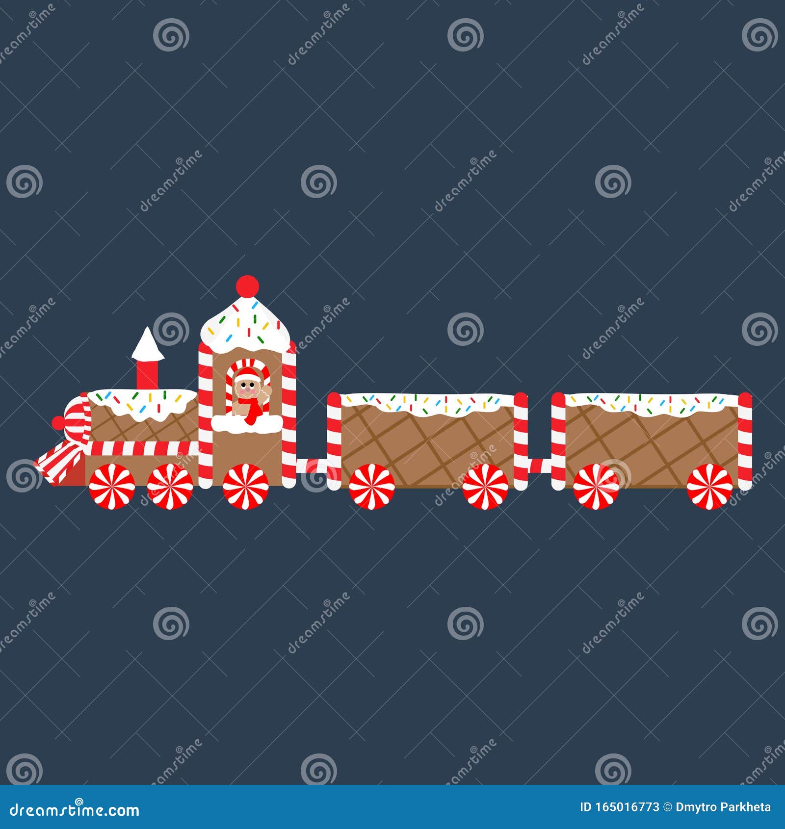 Christmas Gingerbread Train Vector Illustration Stock Vector ...