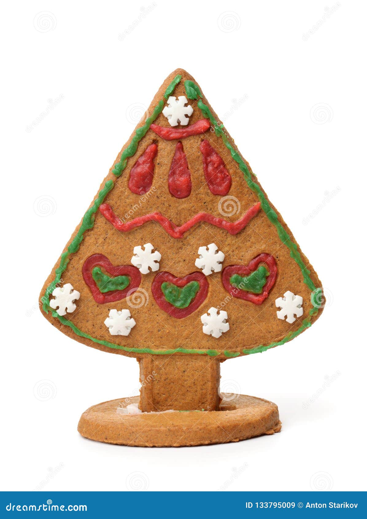 Christmas Gingerbread Tree Cookie Stock Image - Image of delicious ...