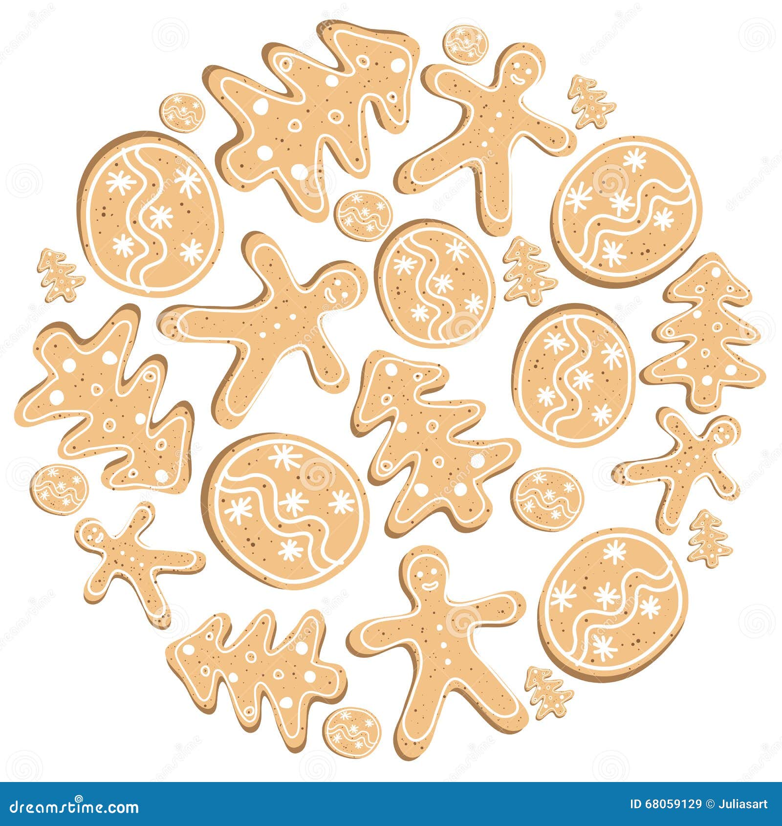 Christmas Gingerbread, Vector Illustration. Stock Vector - Illustration ...