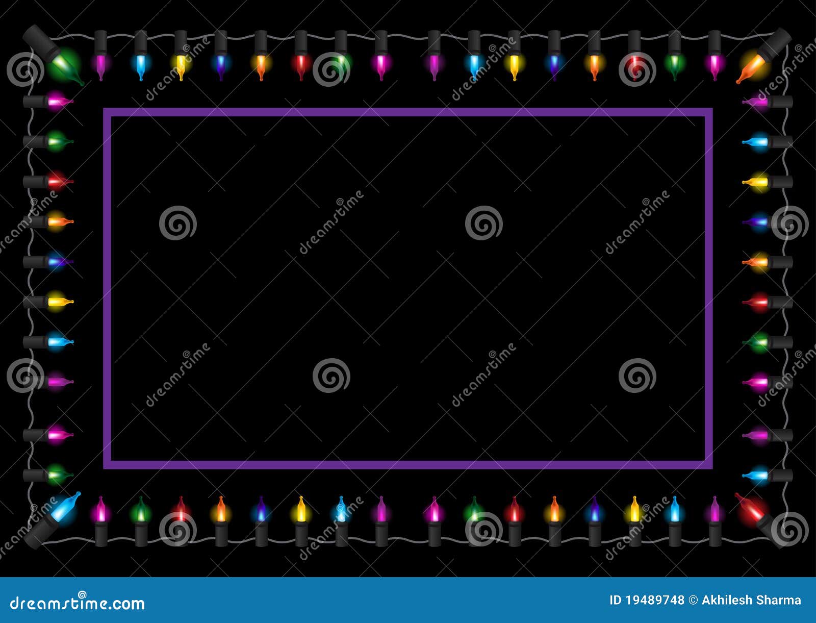 Christmas Glow Light Border Stock Vector - Illustration of colors, lamp ...