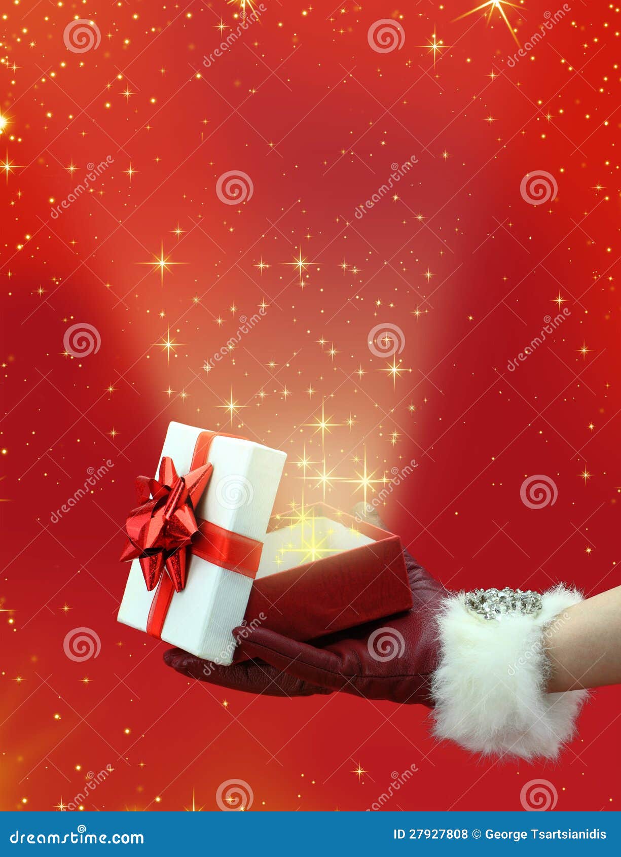 Christmas Glowing Magic Box Stock Illustration - Illustration of ...