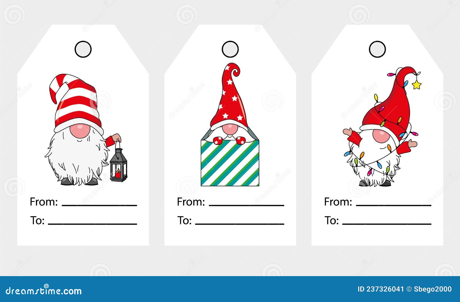 Christmas Gnomes Labels Set. Stock Vector - Illustration of label ...