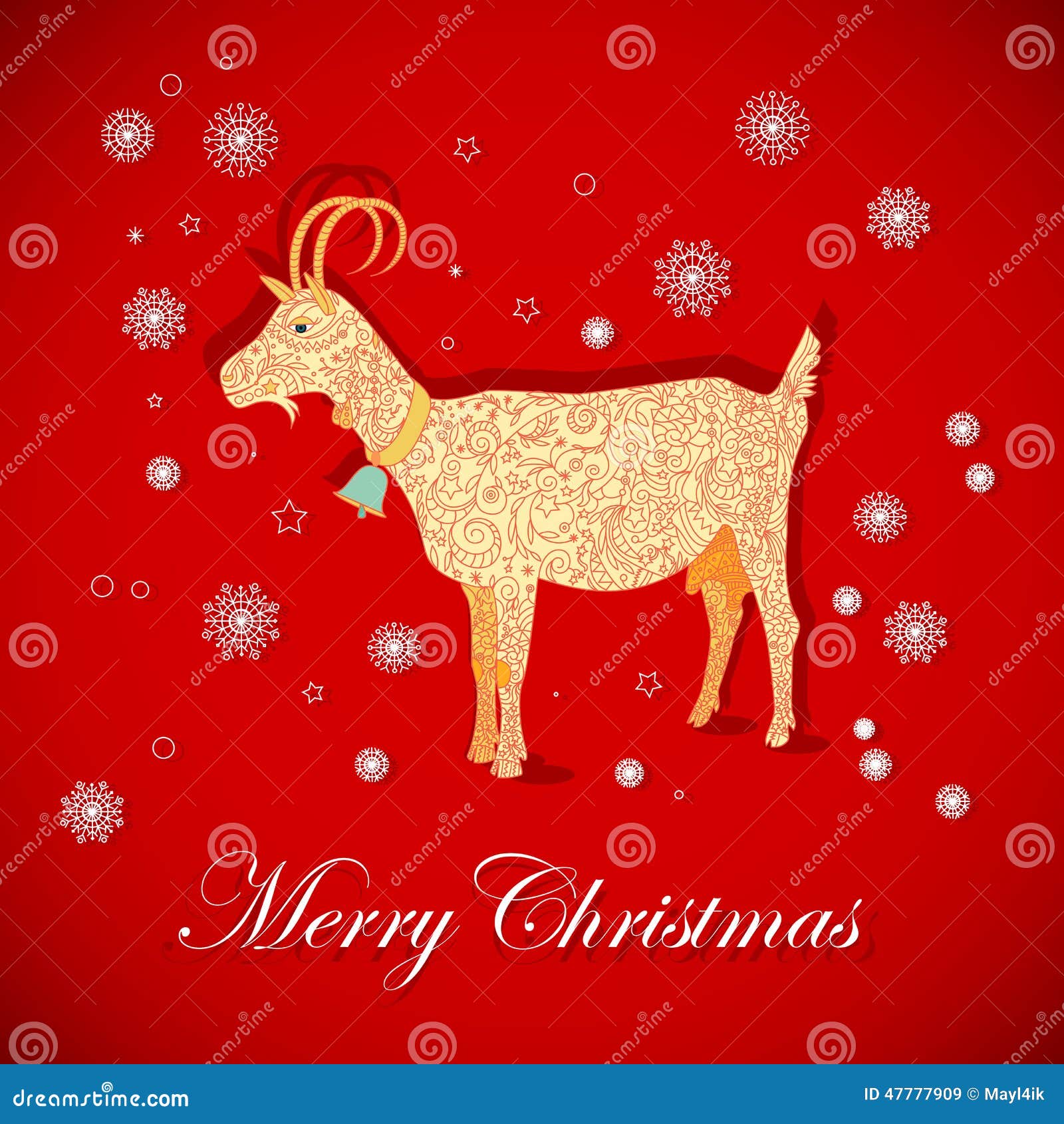 Christmas goat stock vector. Illustration of animal, festival - 47777909