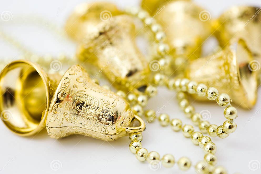 Christmas gold bells stock image. Image of handbells - 16522023