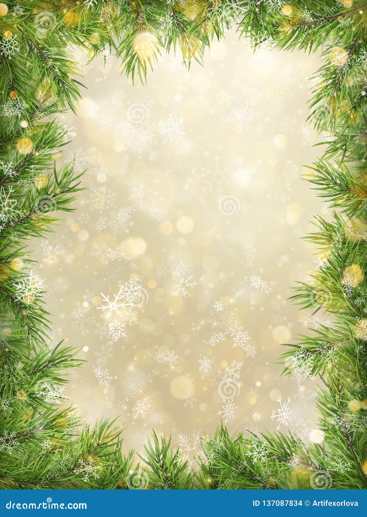 Christmas Gold Bokeh with Tree Branches Frame Background. EPS 10 Stock ... Christmas Gold Bokeh with Tree Branches Frame Background. EPS 10 Stock ...