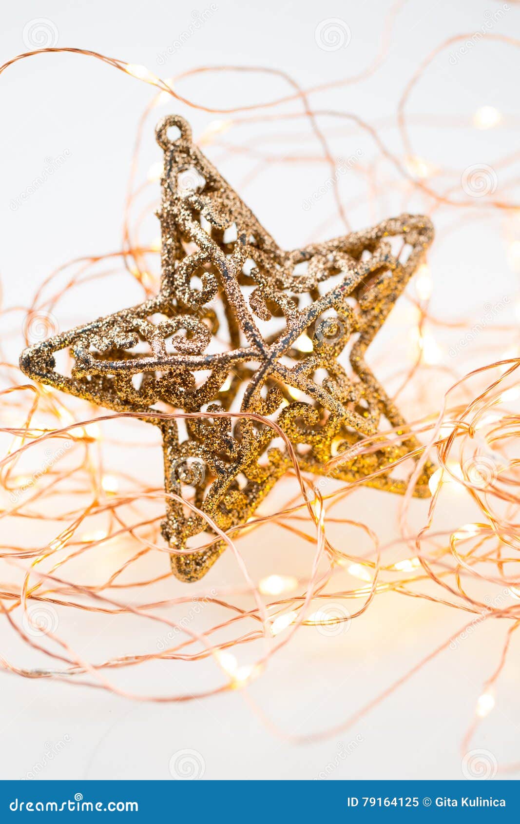 Christmas Gold Stars Decoration on Abstract Background. Stock Image ...