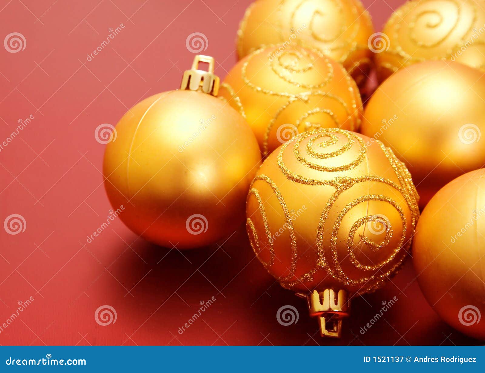Christmas golden baubles stock image. Image of bauble - 1521137