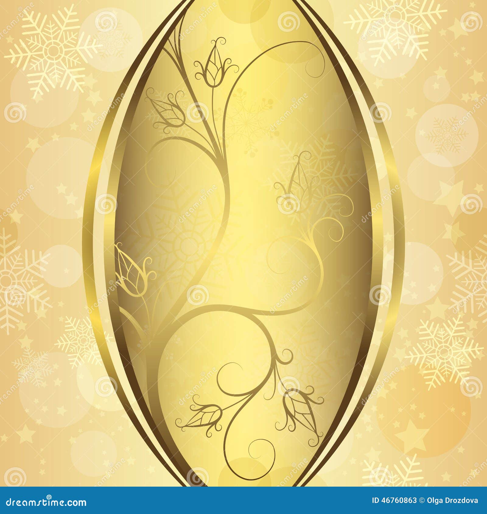 Christmas golden frame stock vector. Illustration of line - 46760863