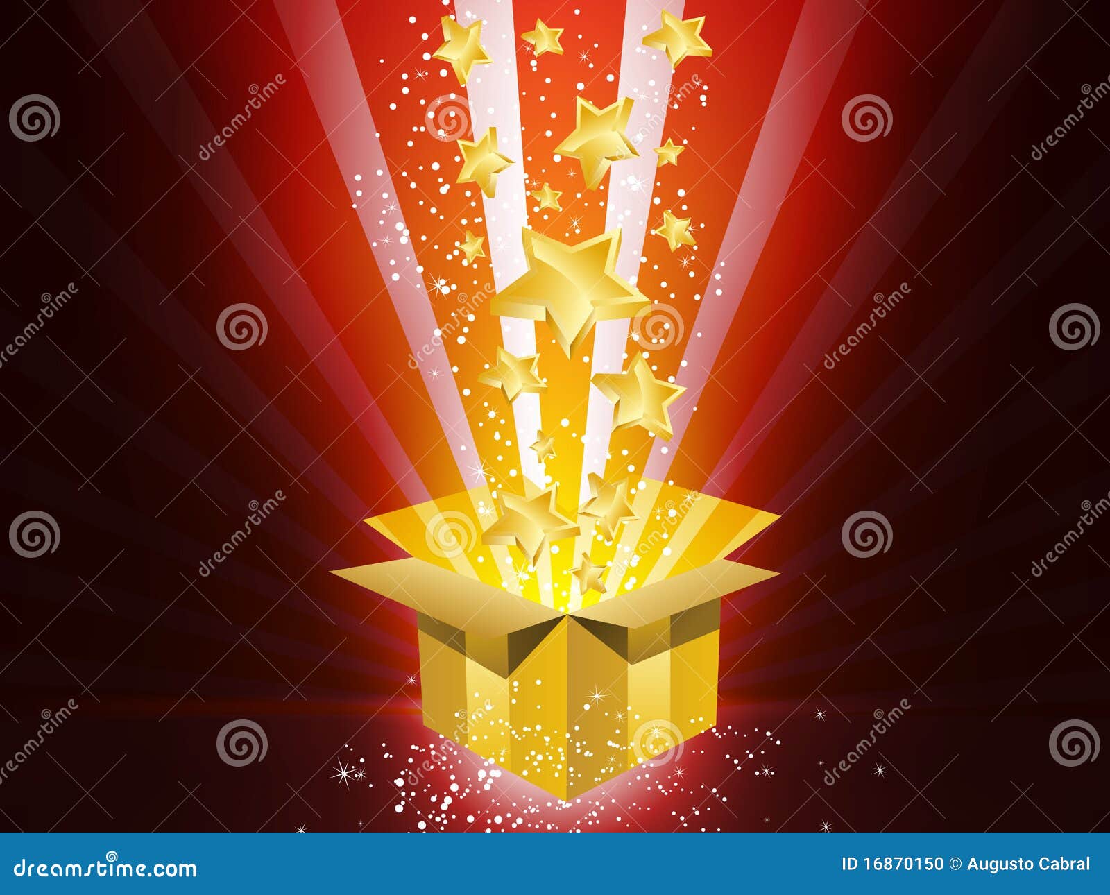 Christmas Golden Gift Box Stars Explosion Stock Illustrations – 35 ...
