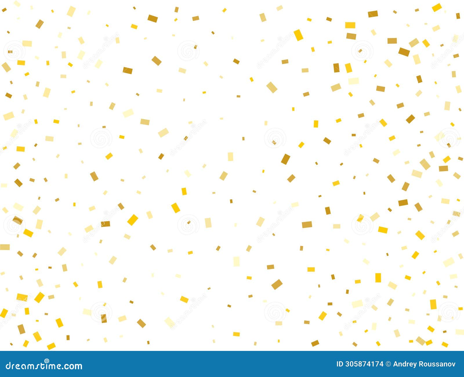 Christmas Golden Rectangles Confetti Background. Vector Illustration ...