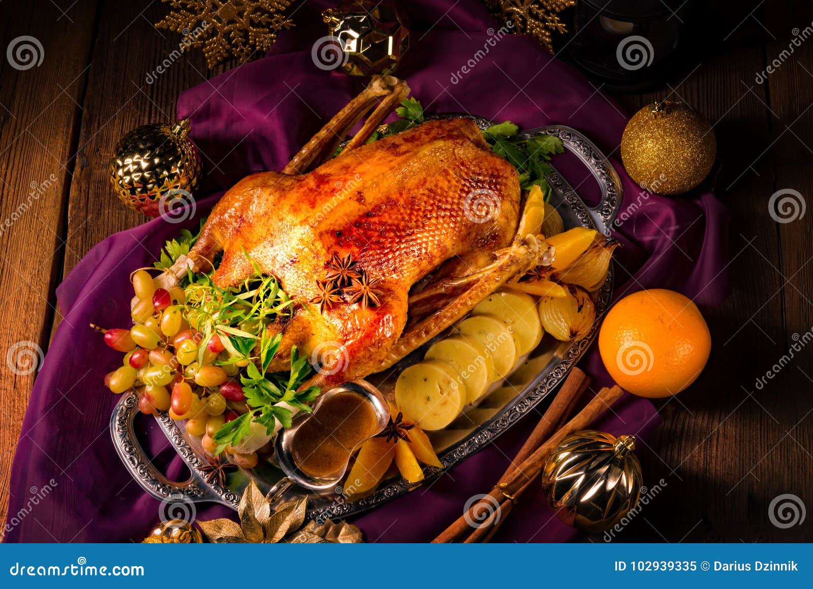 Christmas goose dinner stock image. Image of golden - 102939335