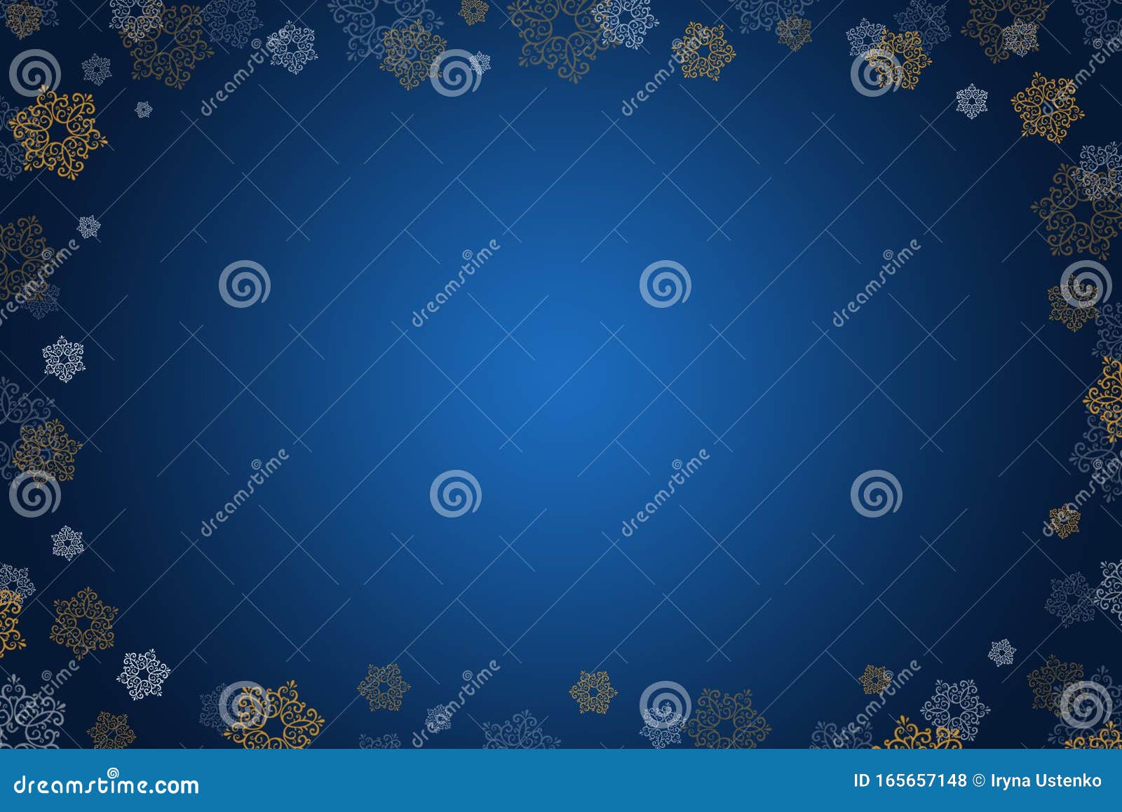 Christmas Gradient Background with Frame of Golden, White Snowflakes ...
