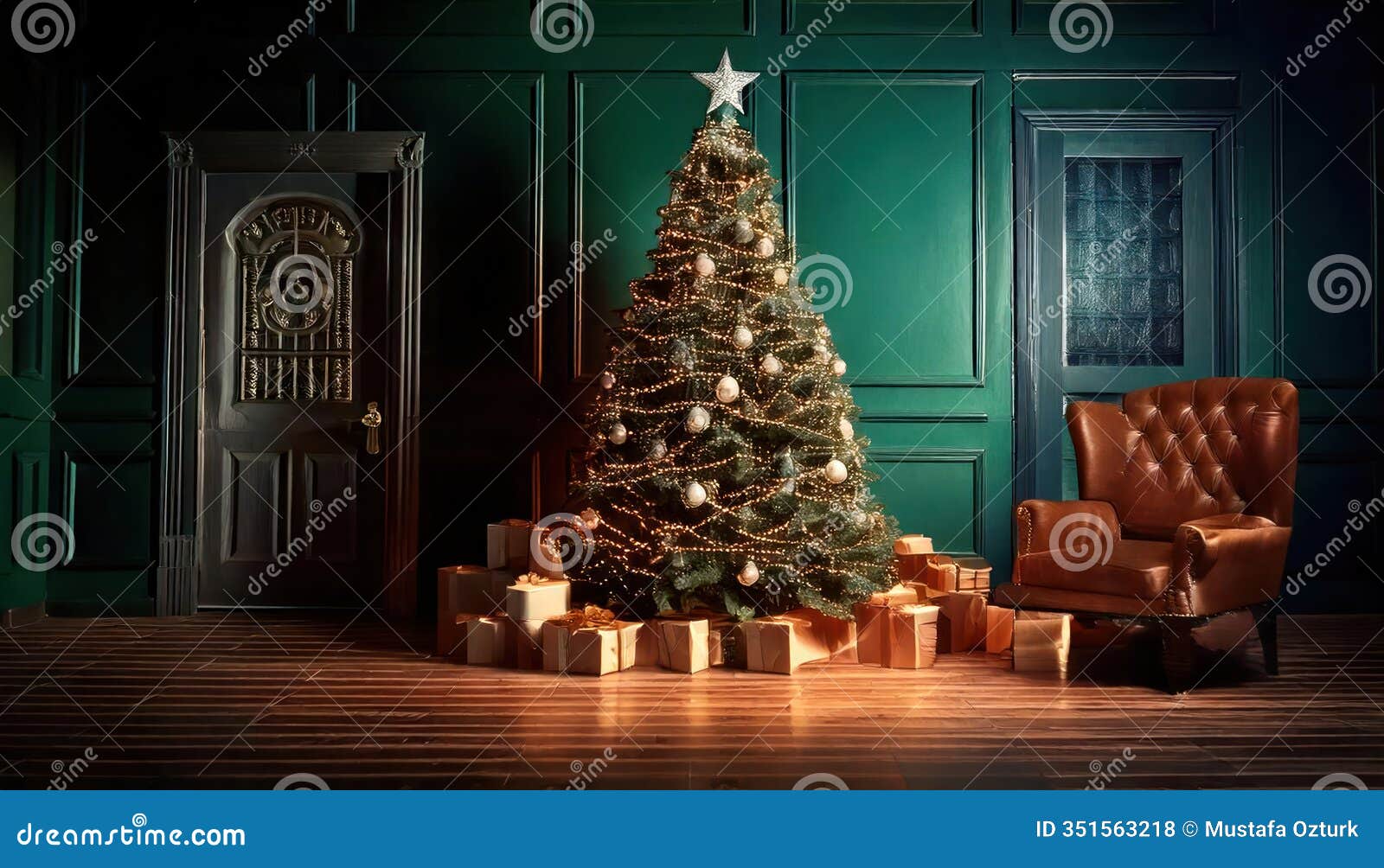 Christmas Graphics for Security Sector, Dark Green and Orange Layout ...