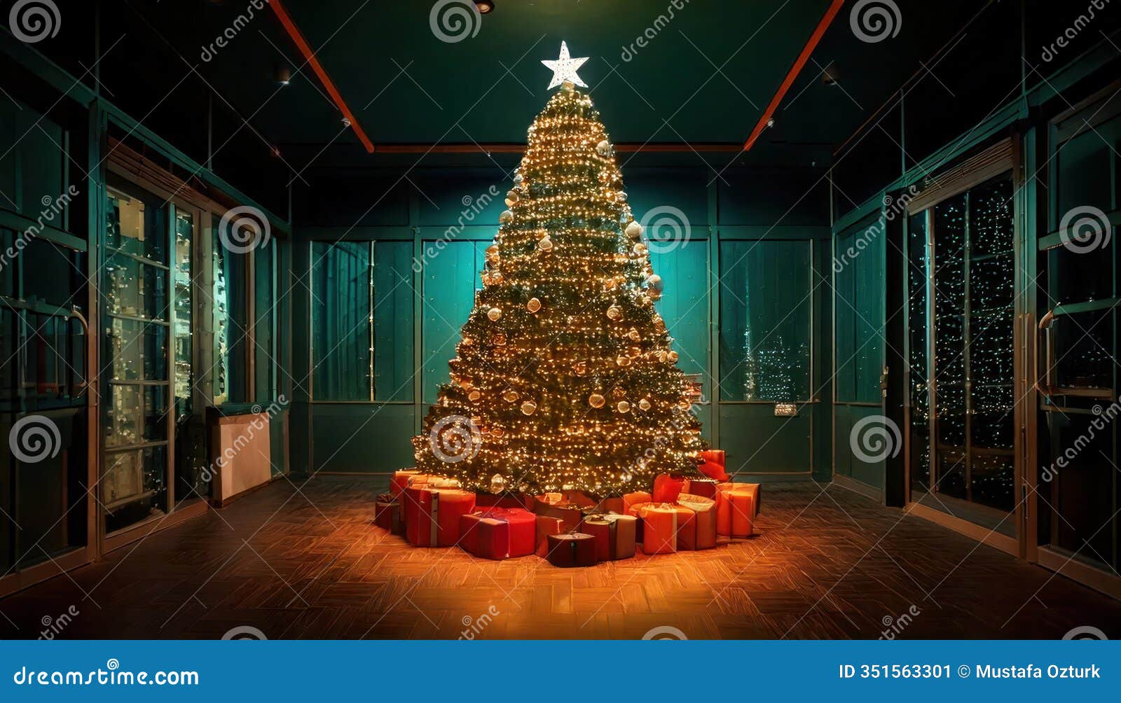 Christmas Graphics for Security Sector, Dark Green and Orange Layout ...