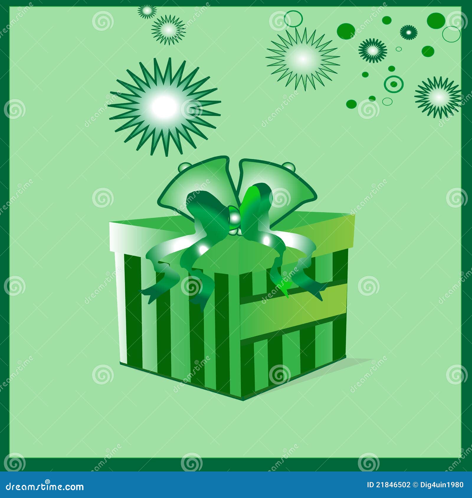 Christmas green gift stock vector. Illustration of wrapped - 21846502