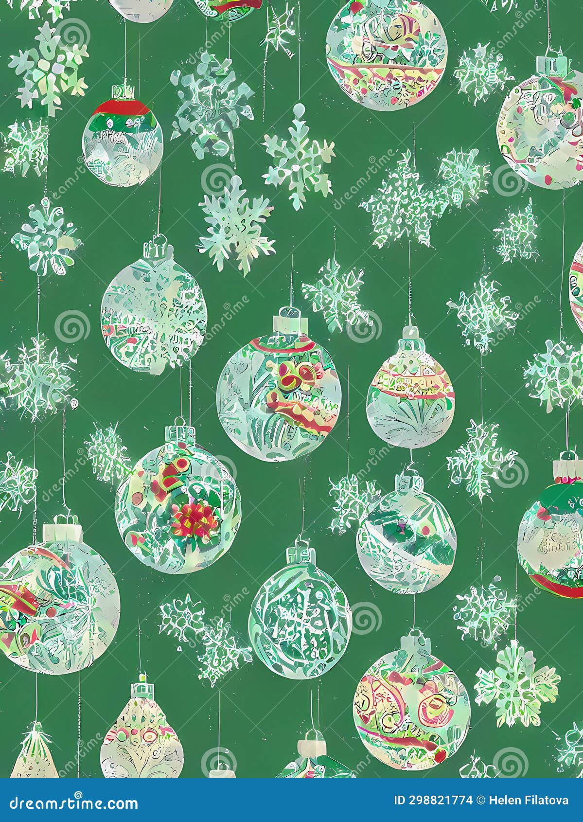 Christmas green pattern stock illustration. Illustration of hanging ...