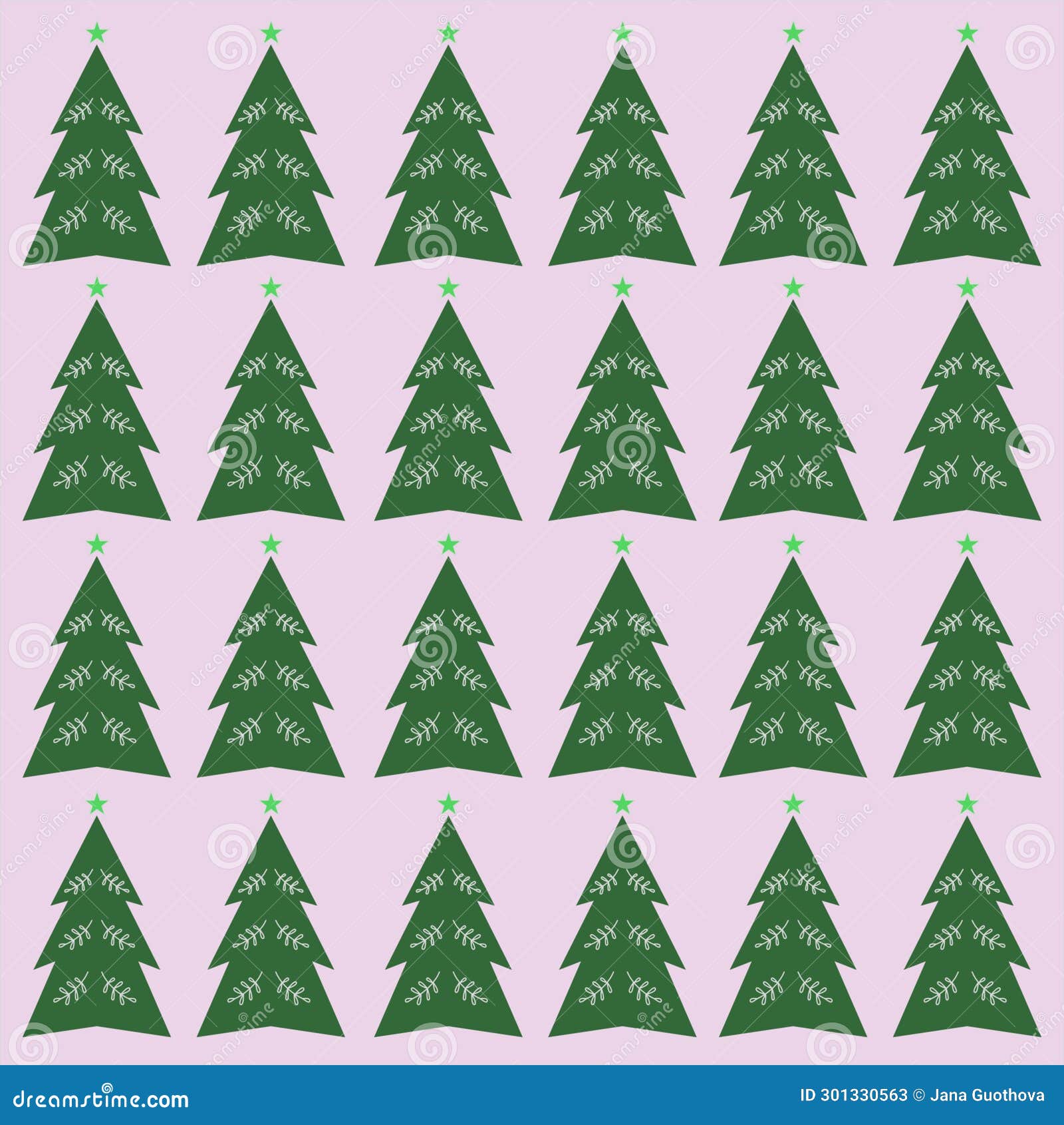 Christmas Green Trees Pattern Background Stock Vector - Illustration of ...