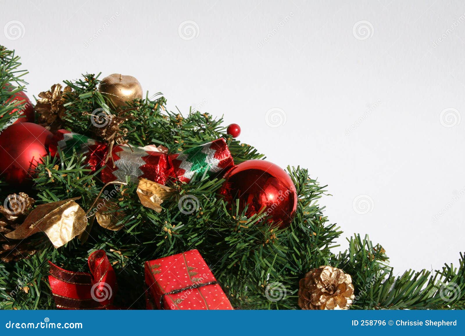 Christmas Greenery and Baubles Stock Photo - Image of celebration ...