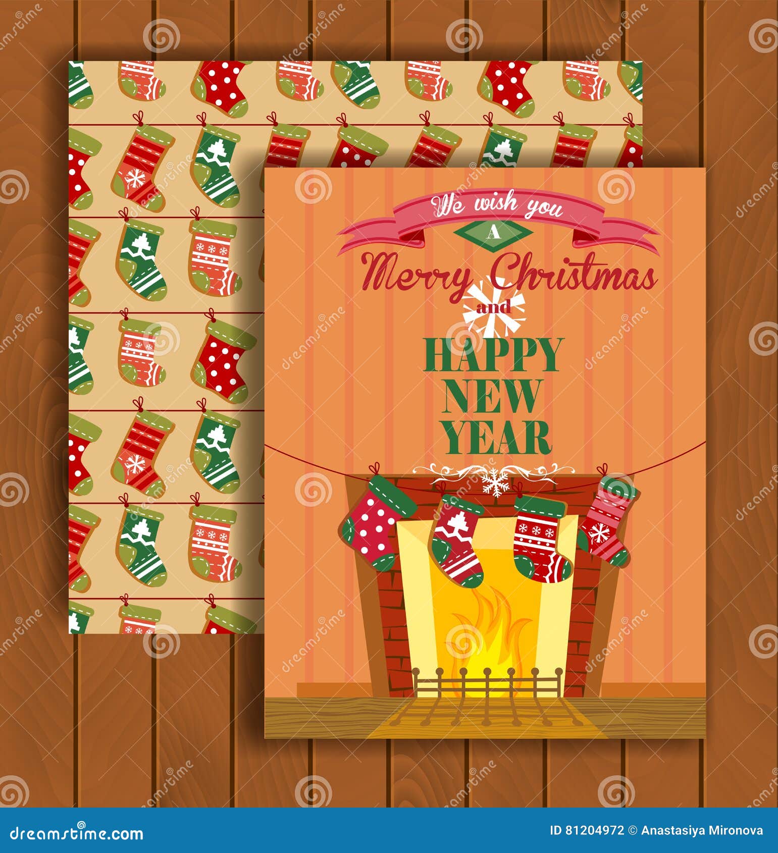 Christmas Greeting Card With An Envelope Stock Vector Illustration Of