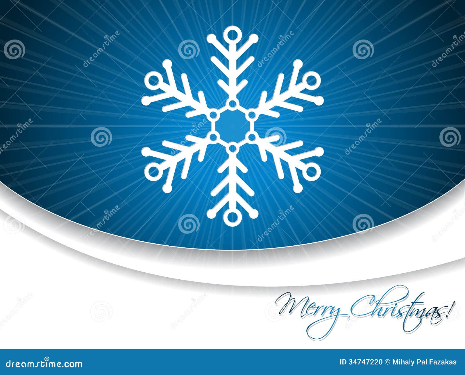 Christmas Greeting Card with Snowflake Stock Vector - Illustration of ...