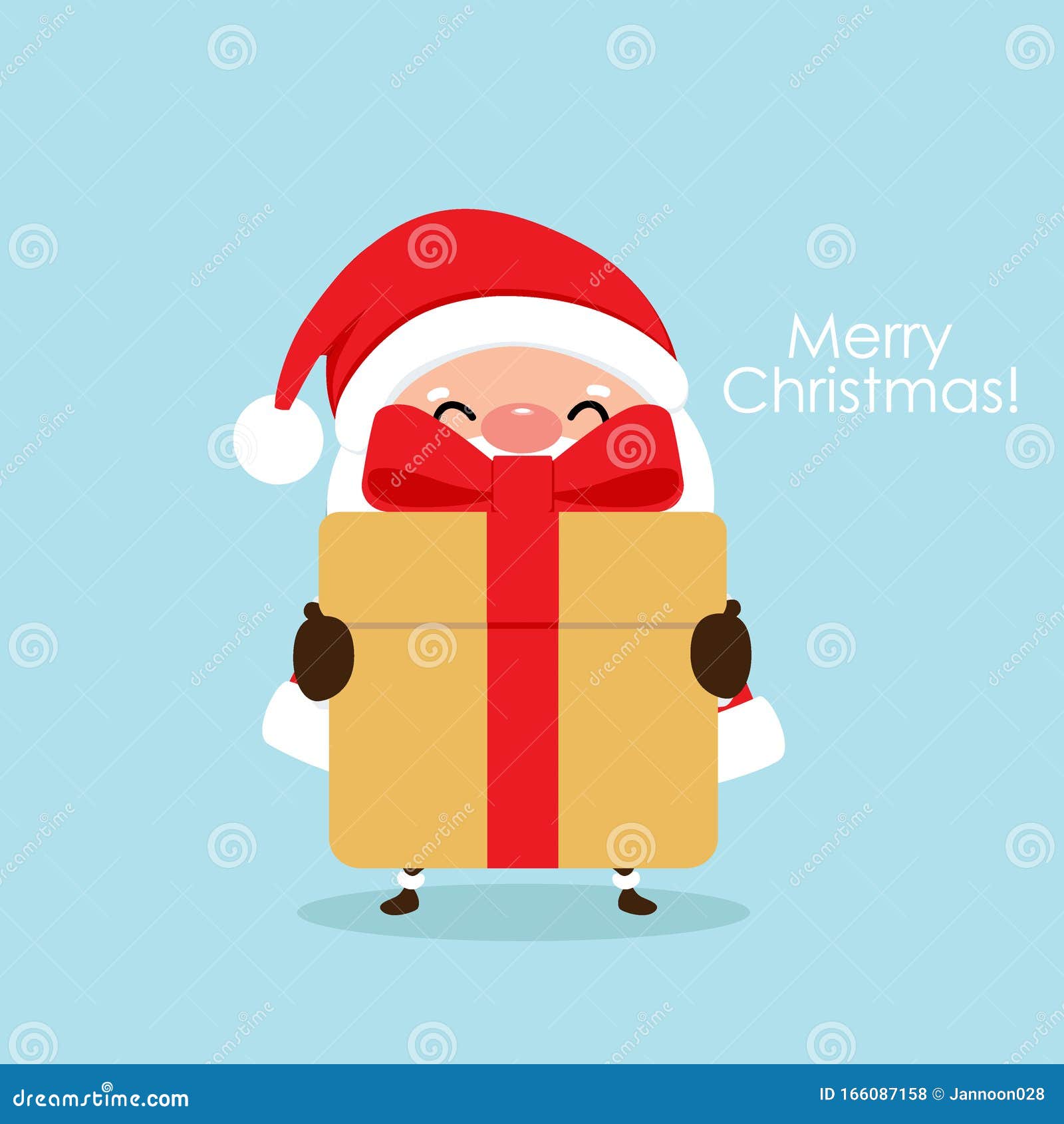 Christmas Greeting Card With Christmas Tree Vector Illustration Stock