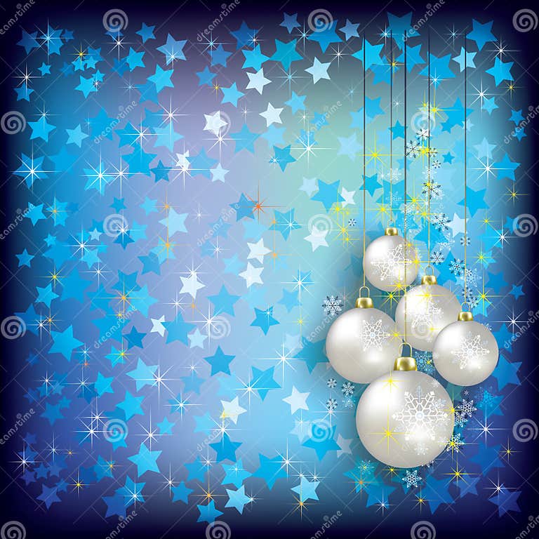 Christmas Greeting with White Decorations on Blue Stock Vector ...