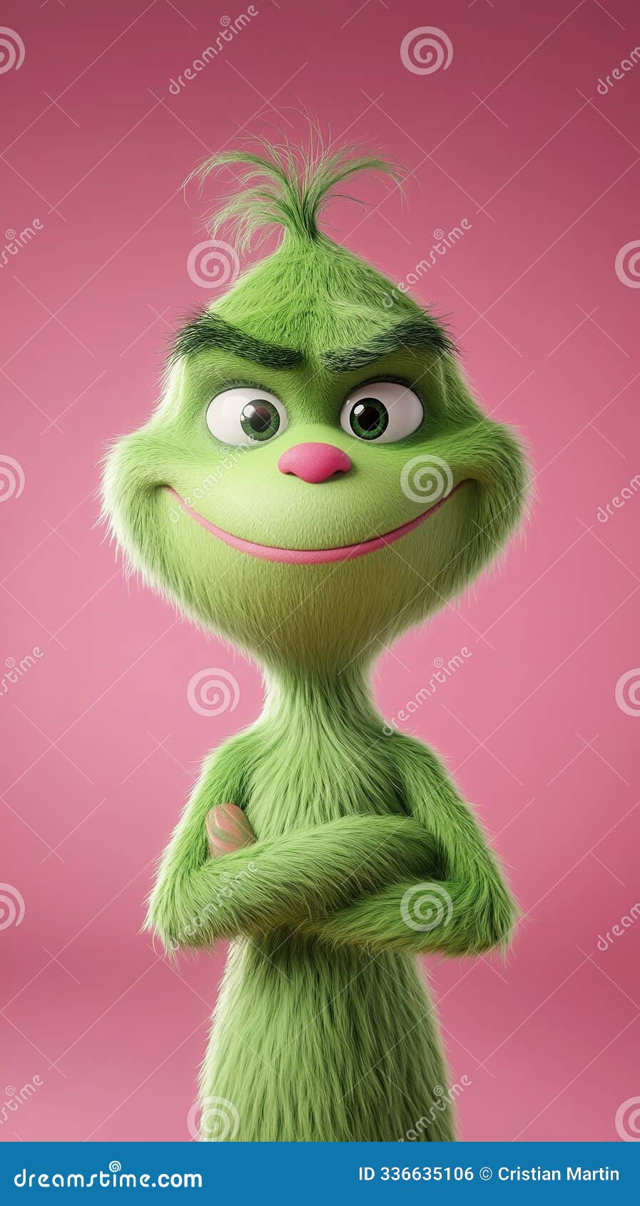 The Christmas Grinch Standing Stock Illustration - Illustration of gift ...